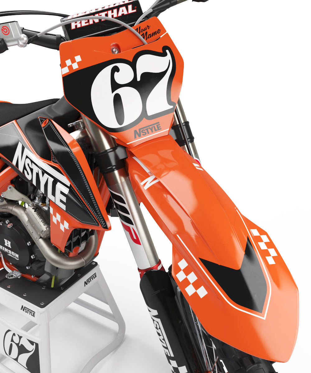 OLD SKOOL Orange Graphic Kit for KTM – N-Style